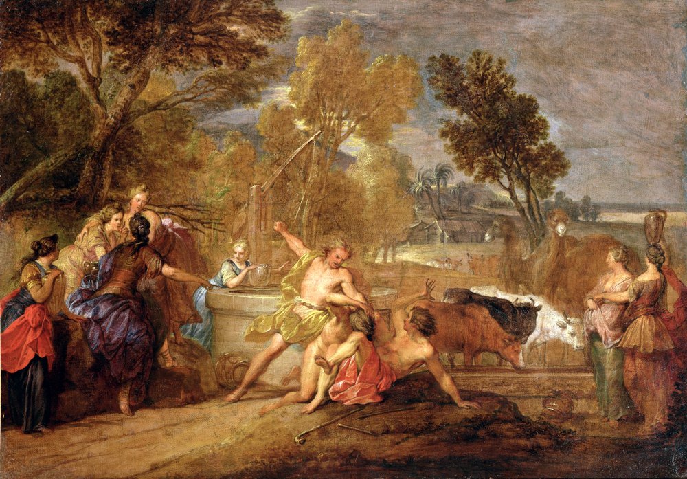 Moses and the Daughters of Jethro by Nicolas Bertin